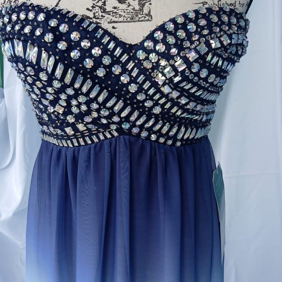 B. Smart | Dresses | B Smart Navy Blue Strapless Dress | Poshmark